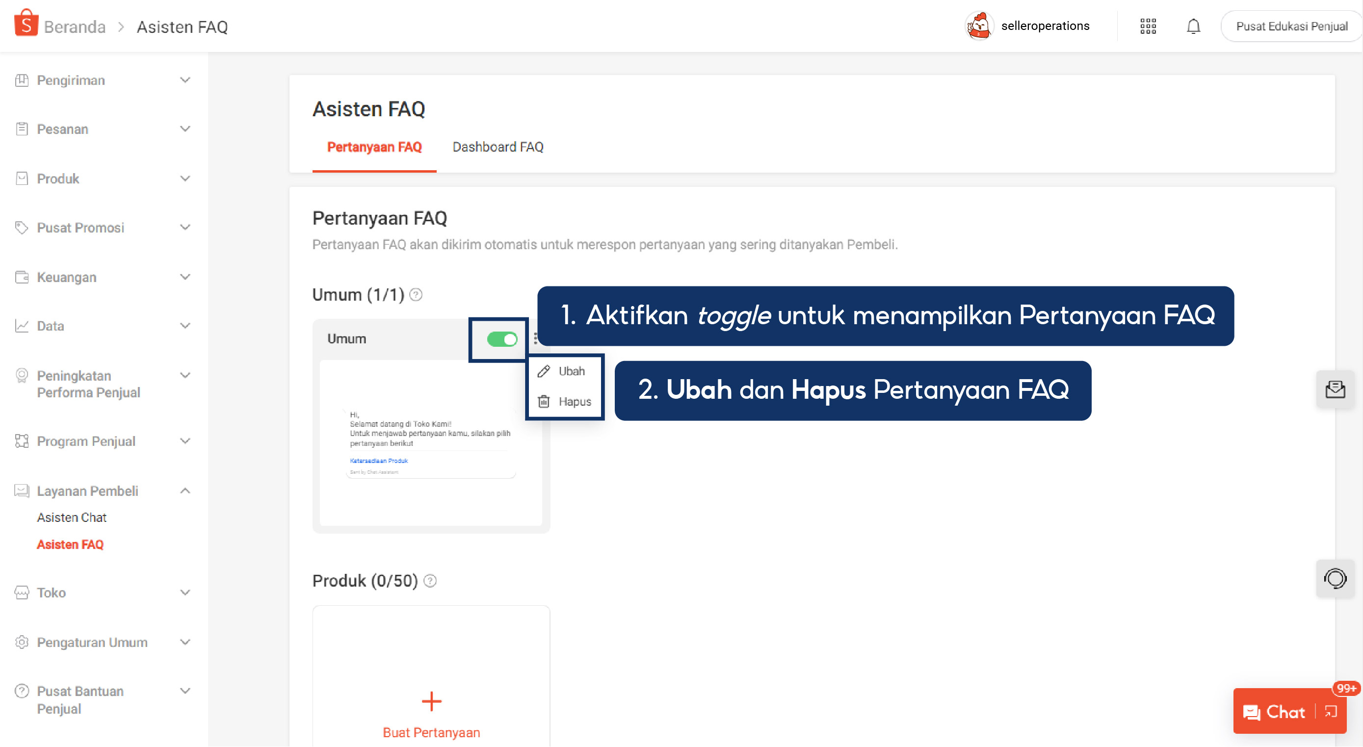 Tentang Asisten FAQ | Pusat Edukasi Penjual Shopee Indonesia